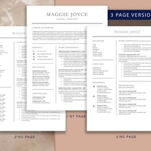 Teacher Resume Template, Primary Teacher CV, Education Resume ...
