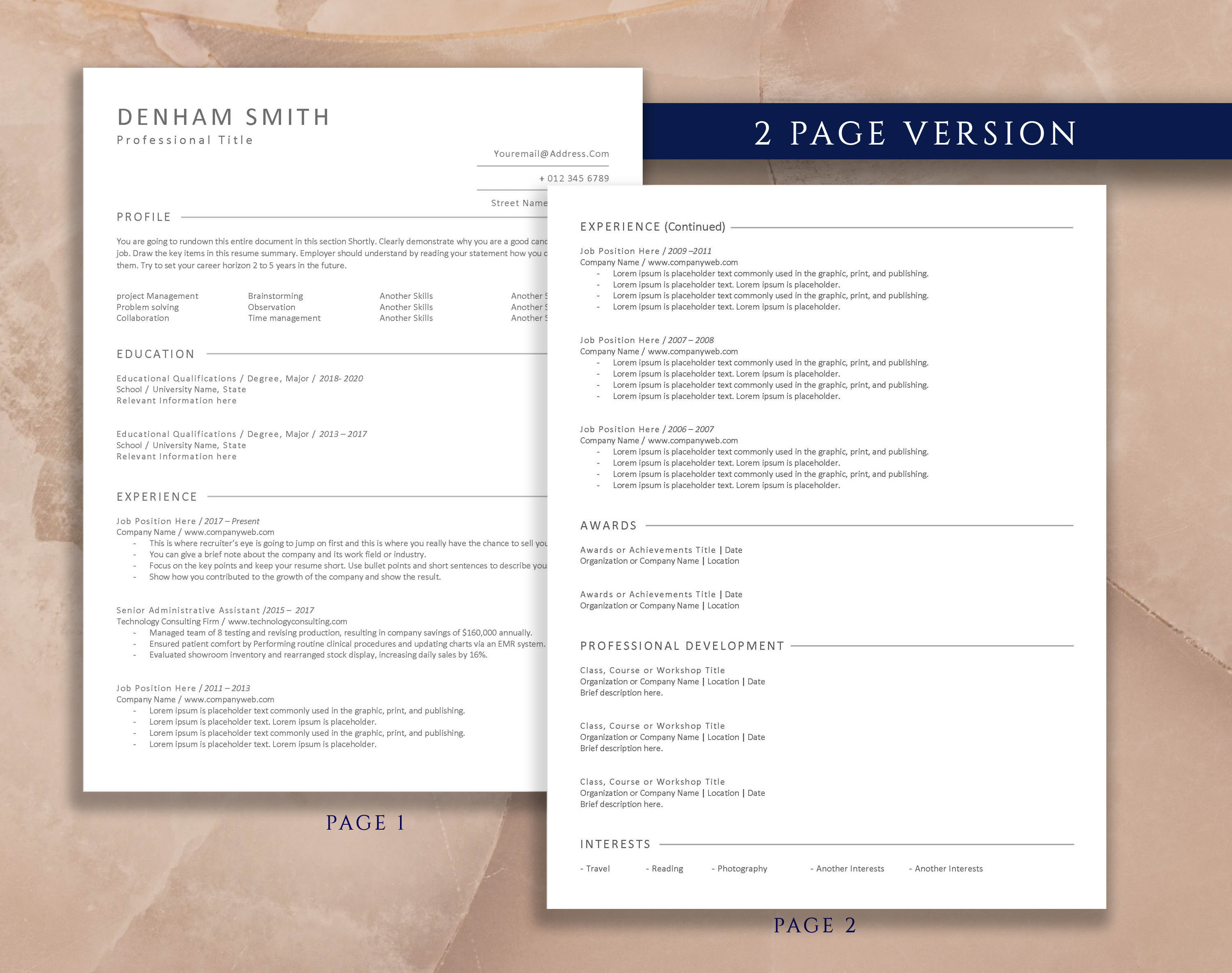ATS Resume Template Google Docs, Word, Pages, Resume Template, ATS ...