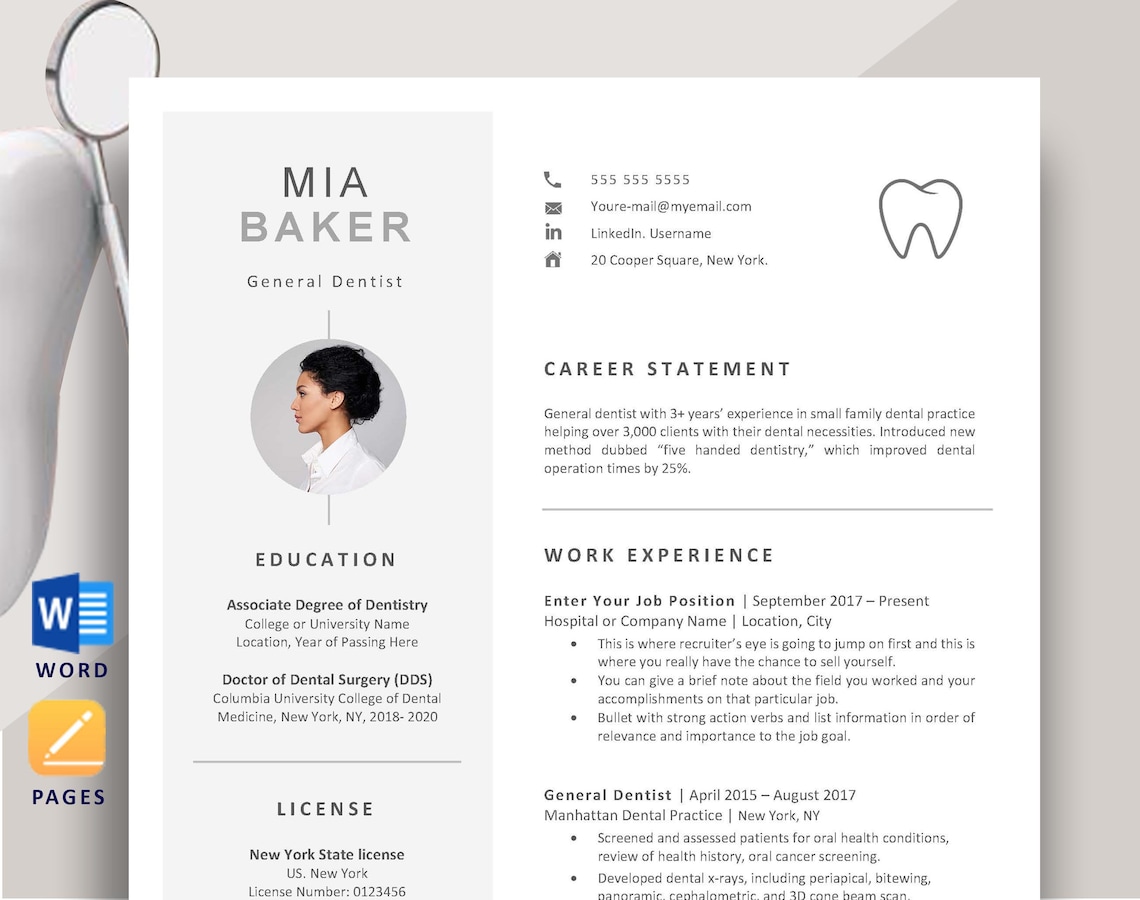 Modele Cv Dentaire