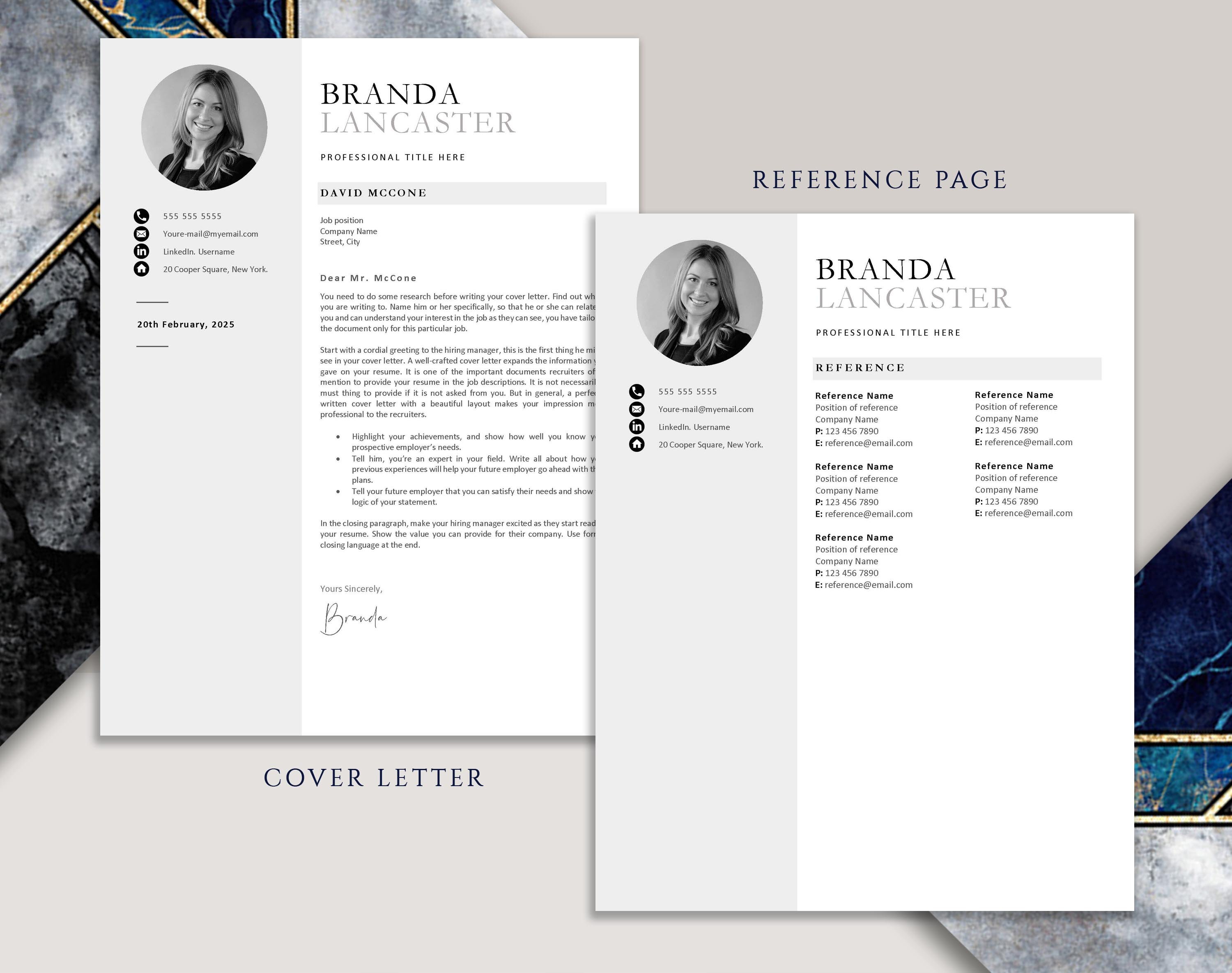 Executive Resume Template Word Pages, CV Template, Curriculum Vita ...