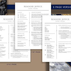 Teacher Resume Template, Primary Teacher CV, Education Resume ...