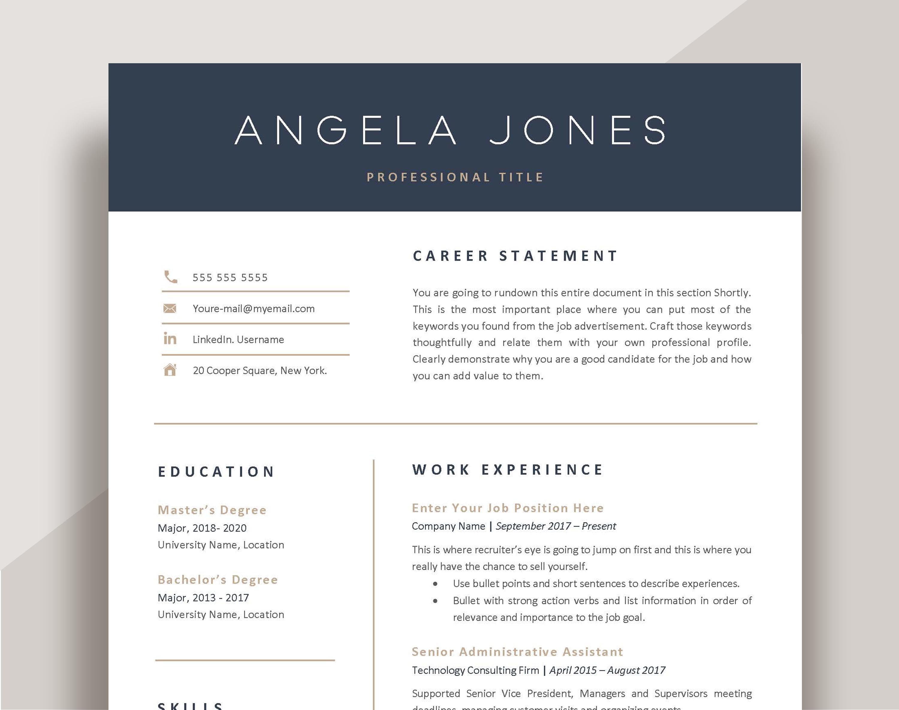 Templates Executive Manager resumes Professional CV with photo Creative ...