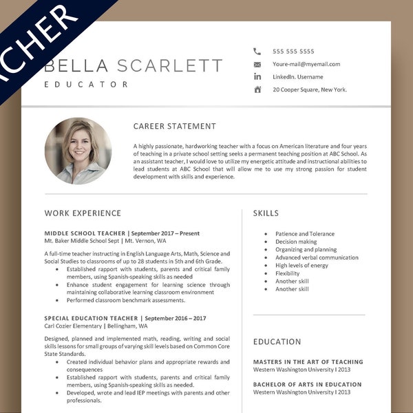 Resume Template - Etsy