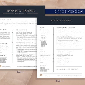 Professional Resume Template Word Pages, CV Template, Easy Resume ...