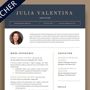 Teacher Resume Template, Elementary, Education Resume Word, Pages, CV ...