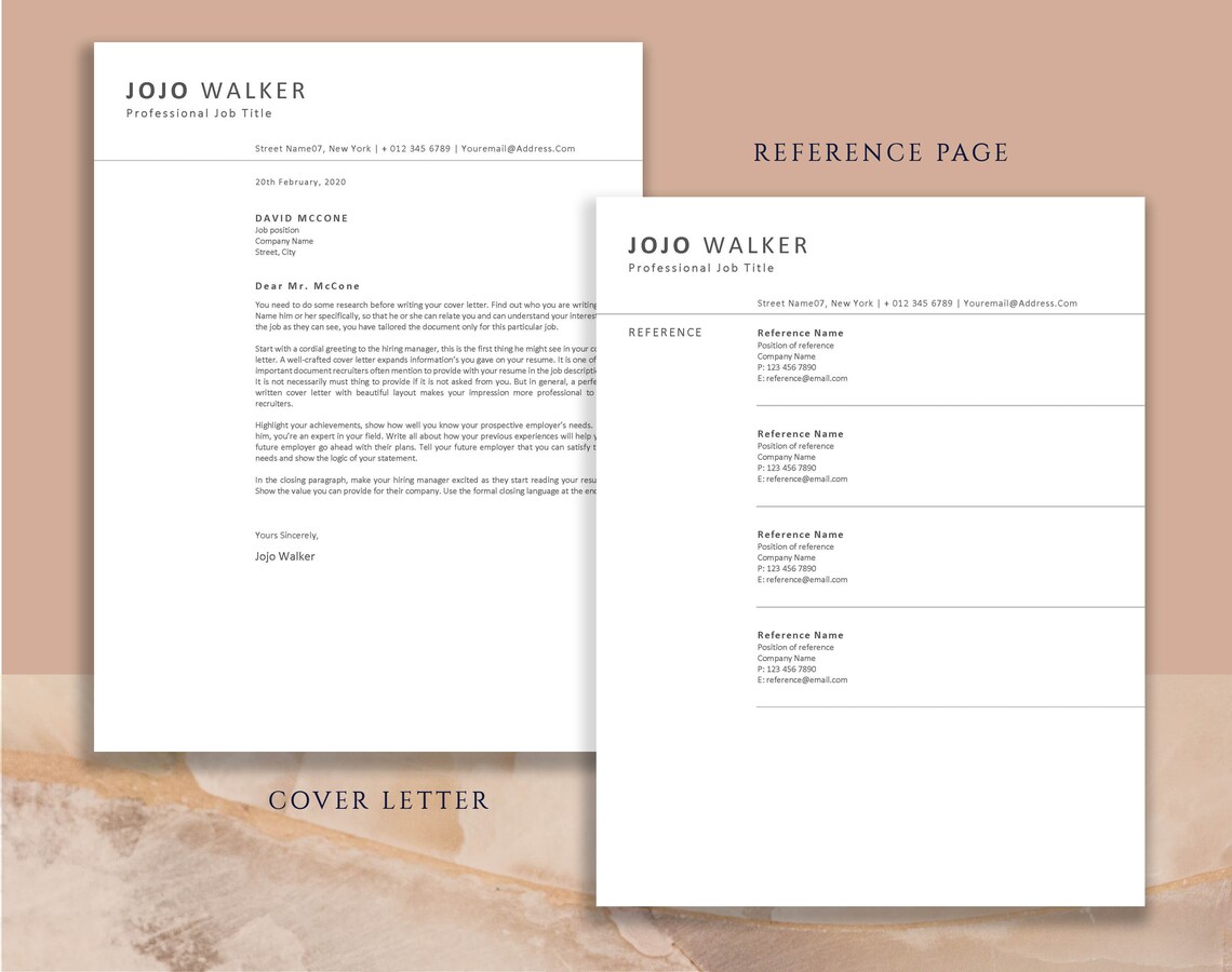 ATS Friendly Resume Template, Word, Mac Pages, Google Docs, Two Column ...