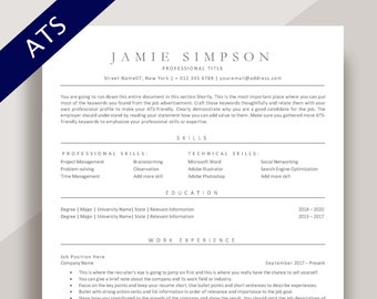 Executive Resume Template Word Pages CV Template Curriculum - Etsy