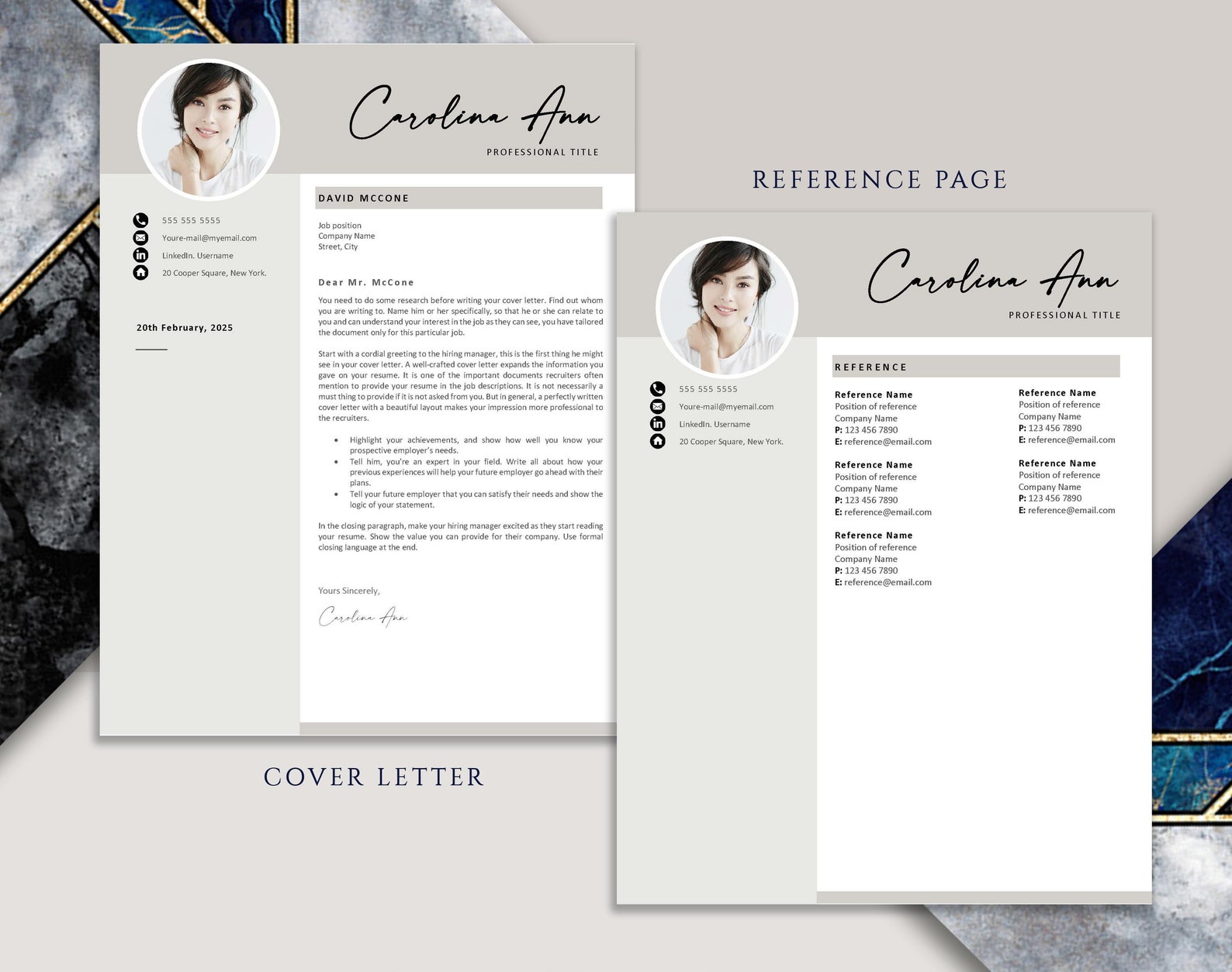 Creative Resume Template With Photo, Professional CV Template, Modern ...