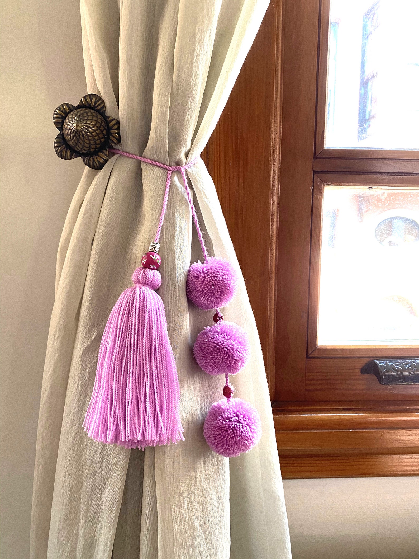 Pink Straw Bag Charm Pom Pom Bag Charm Boho Tote Charm - Etsy
