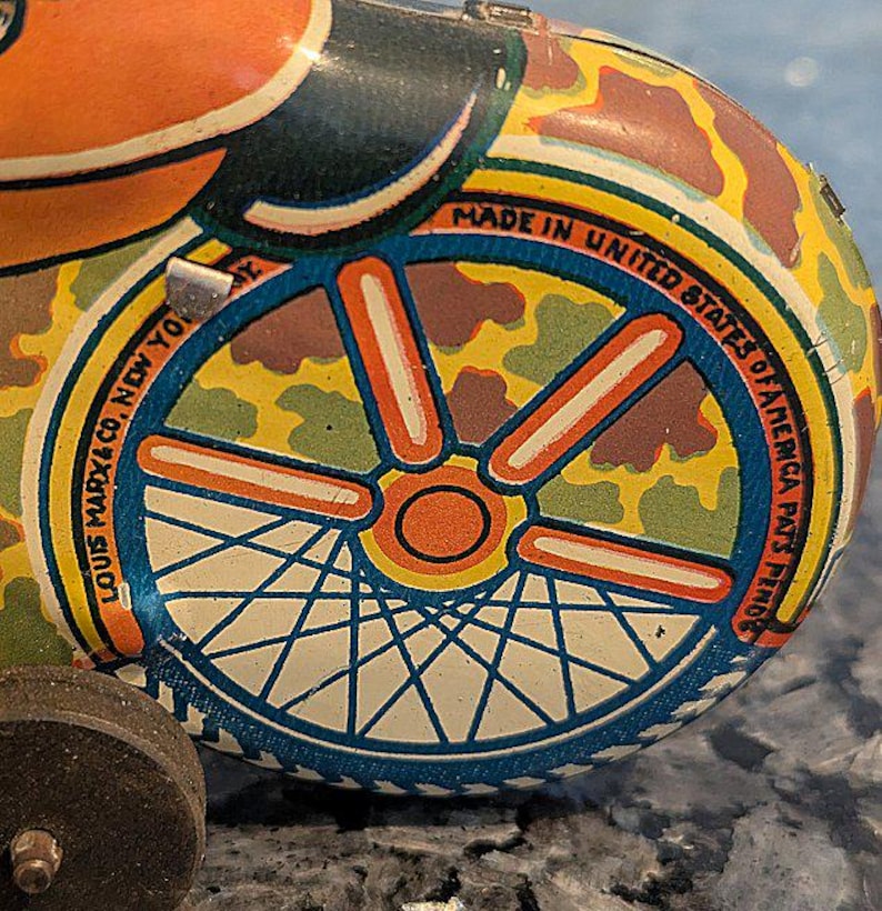 1940’s Marx Tin Litho Wind-up Motorcycle Soldier ***PRISTINE*** - Etsy