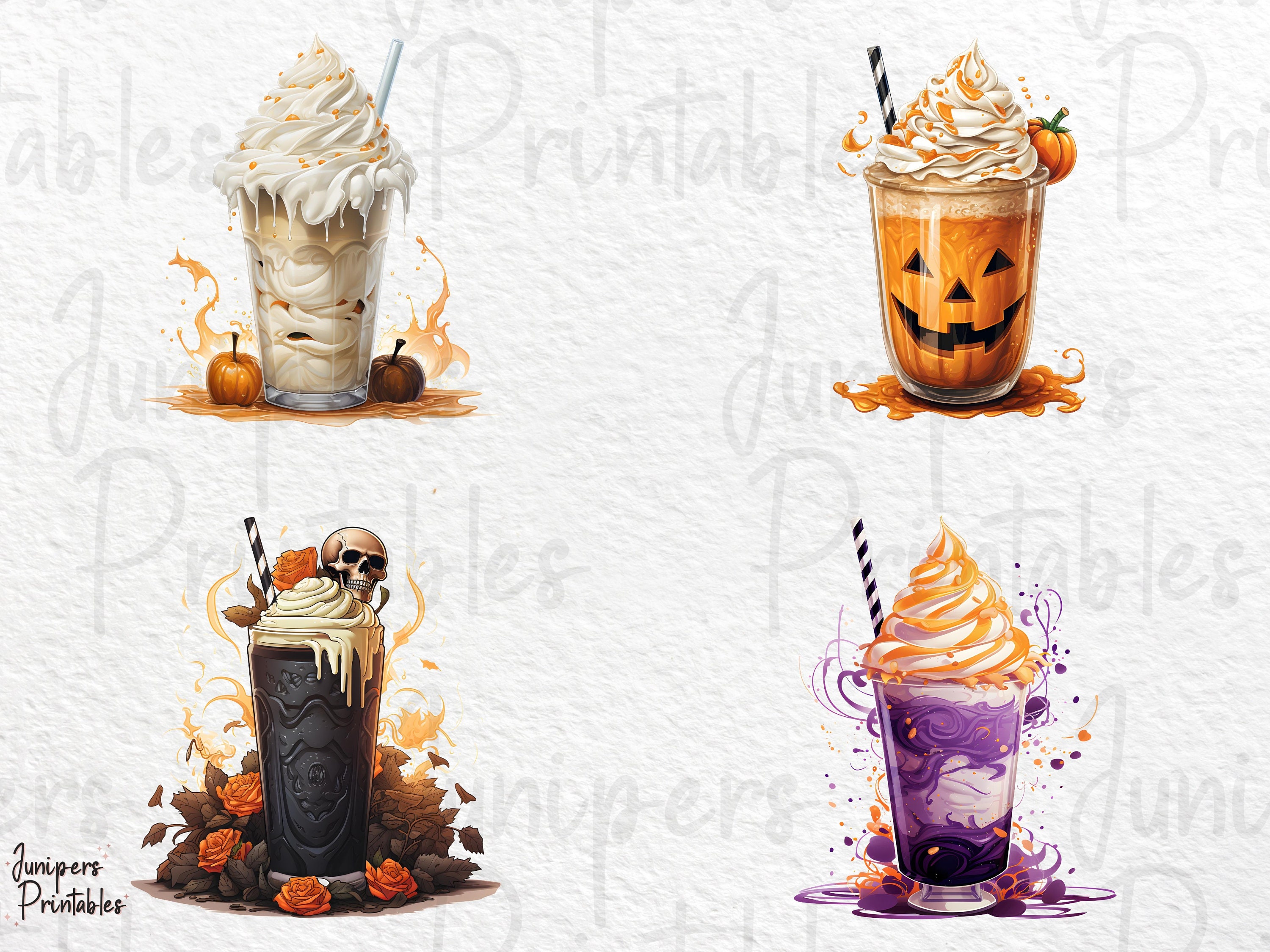 Spooky Halloween Drinks Clipart, Halloween Clipart Bundle, Spooky ...