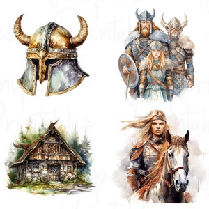 Norse Vikings Clipart Bundle, 28 High Quality Transparent PNG for ...