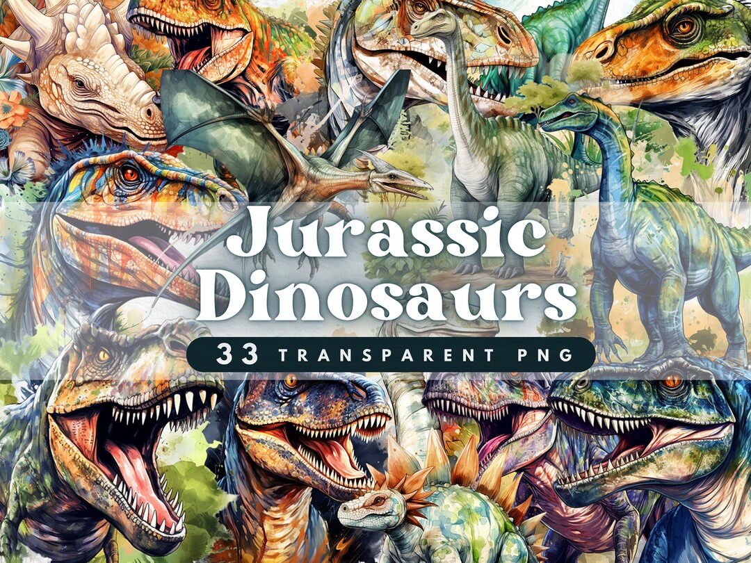 33 Jurassic Dinosaur Clipart Bundle, High Quality Transparent PNG ...