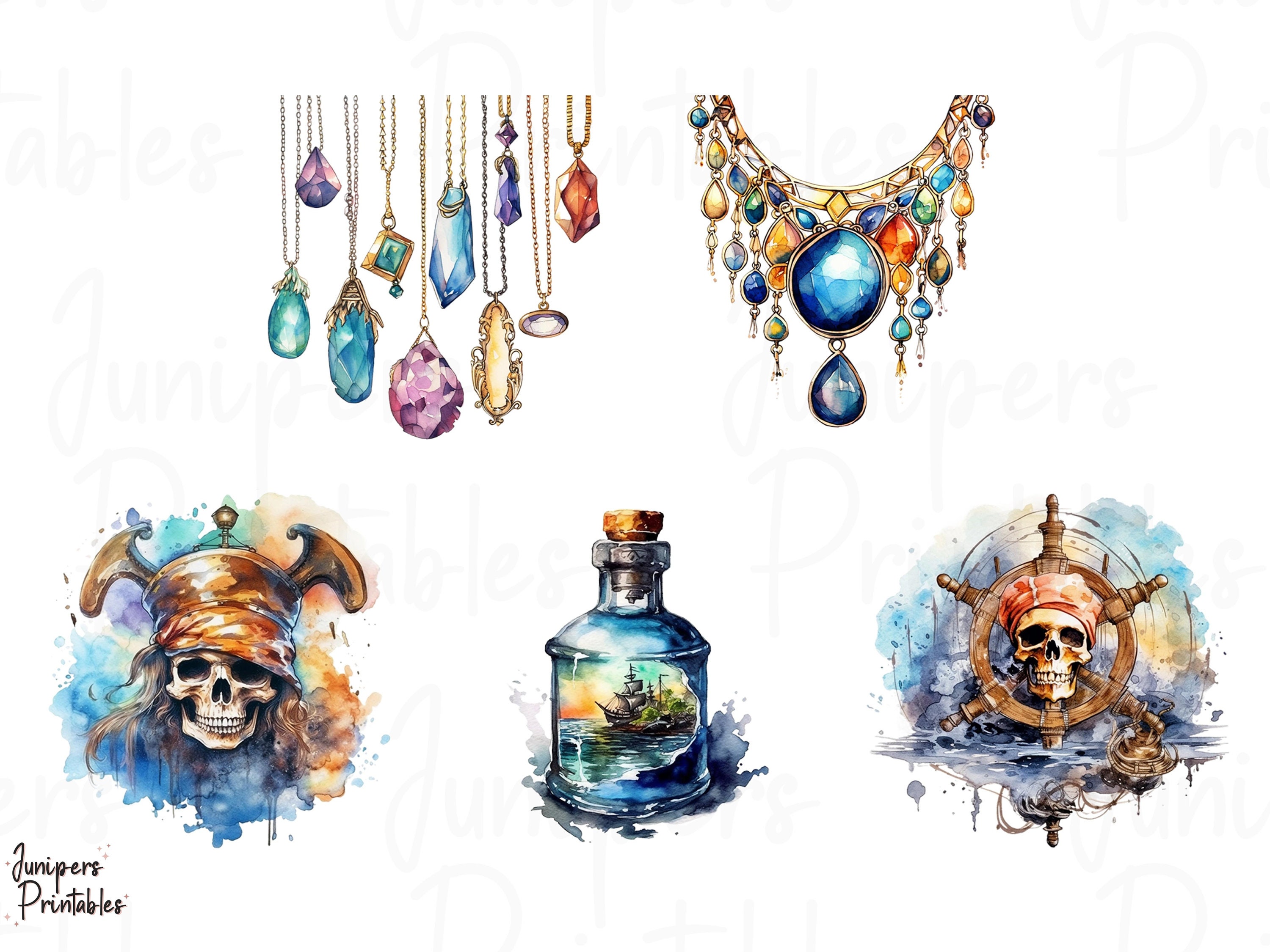 Pirate Adventure Clipart Bundle, 35 High Quality Transparent PNG for ...