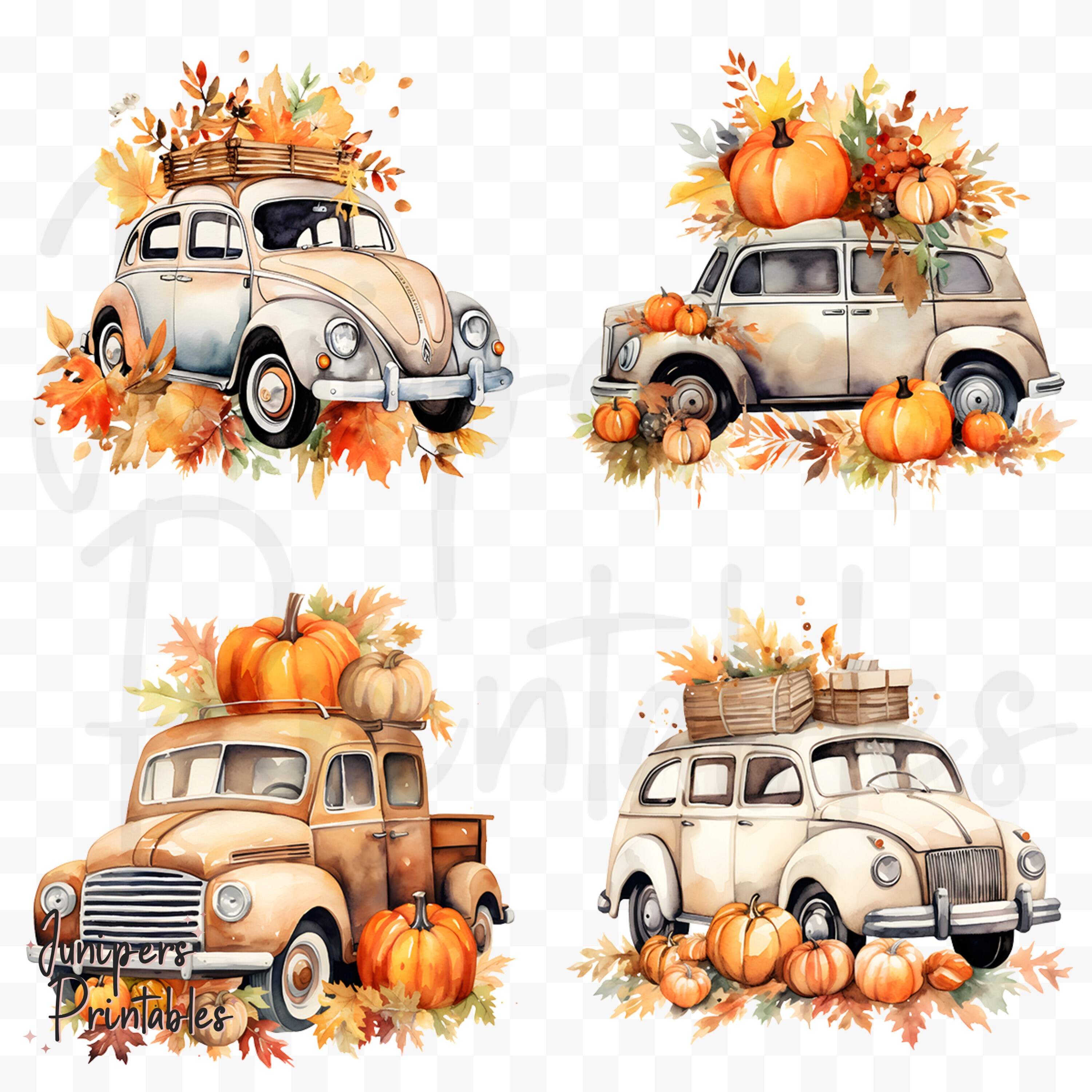 19 Fall Pumpkin Volkswagen Clipart, Cozy Cars, High Quality Pngs ...