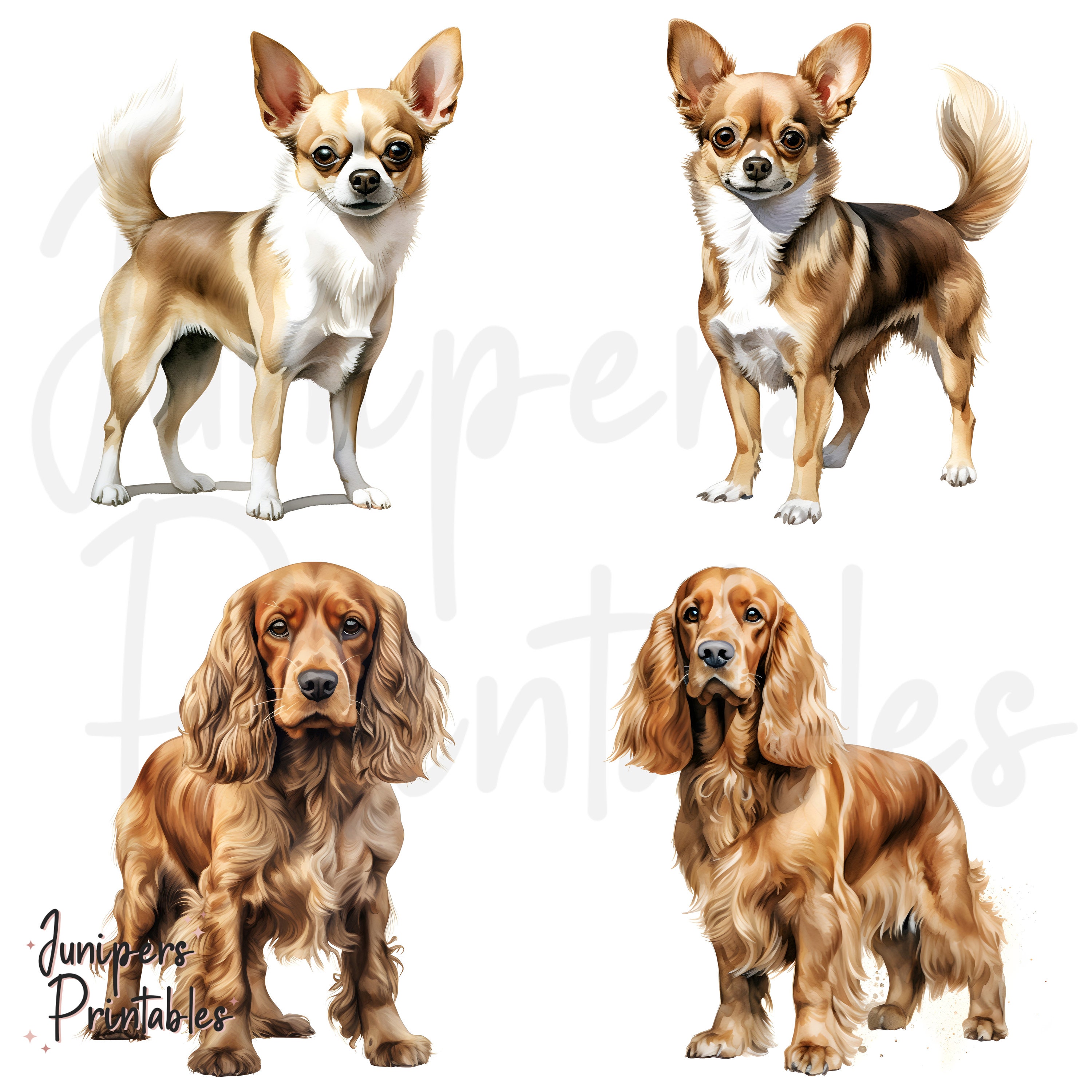 Watercolor Dog Breeds Vol. 3 Clipart Bundle 20 High Quality - Etsy