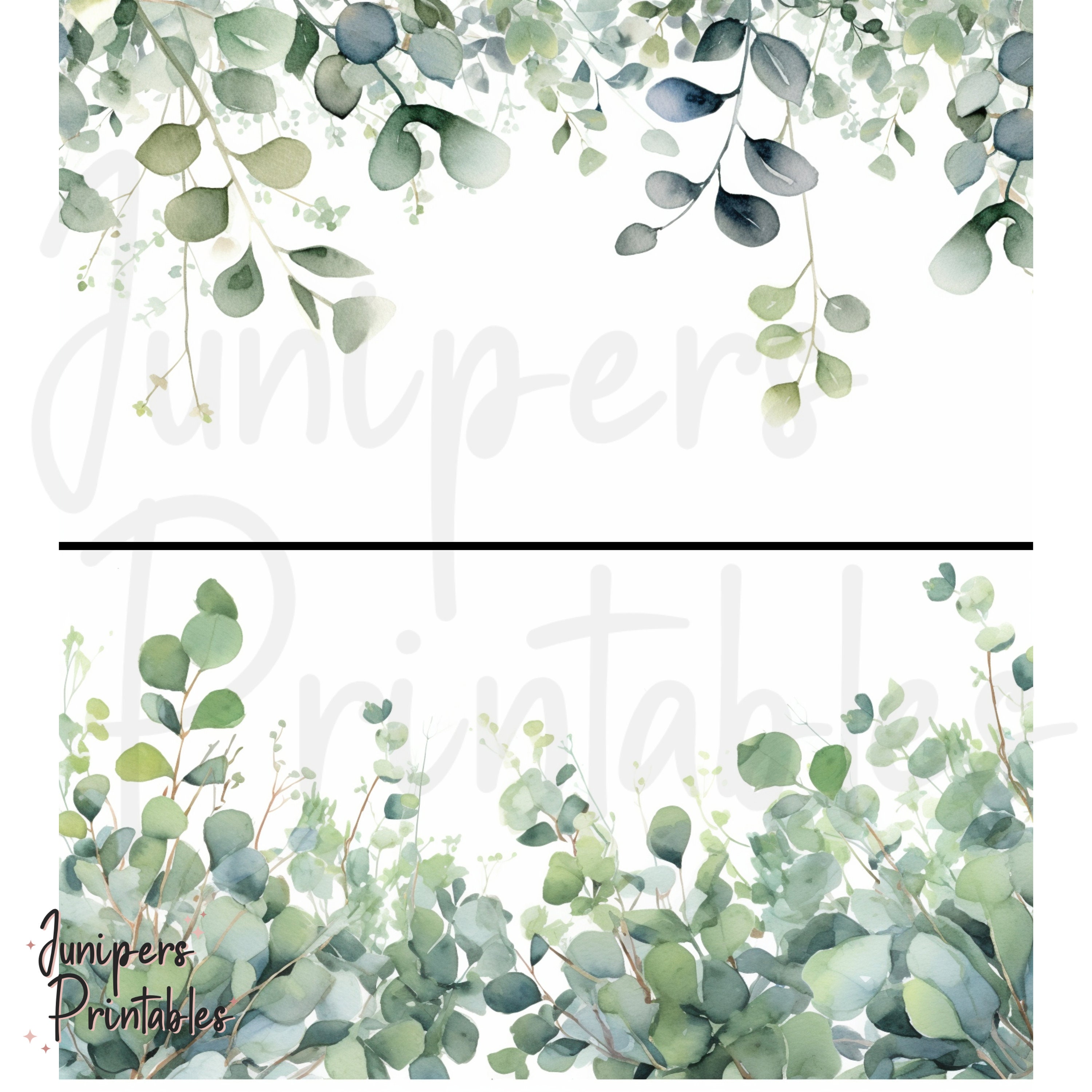 Eucalyptus Borders Clipart - 12 High Quality Jpgs - Wedding Invitation ...