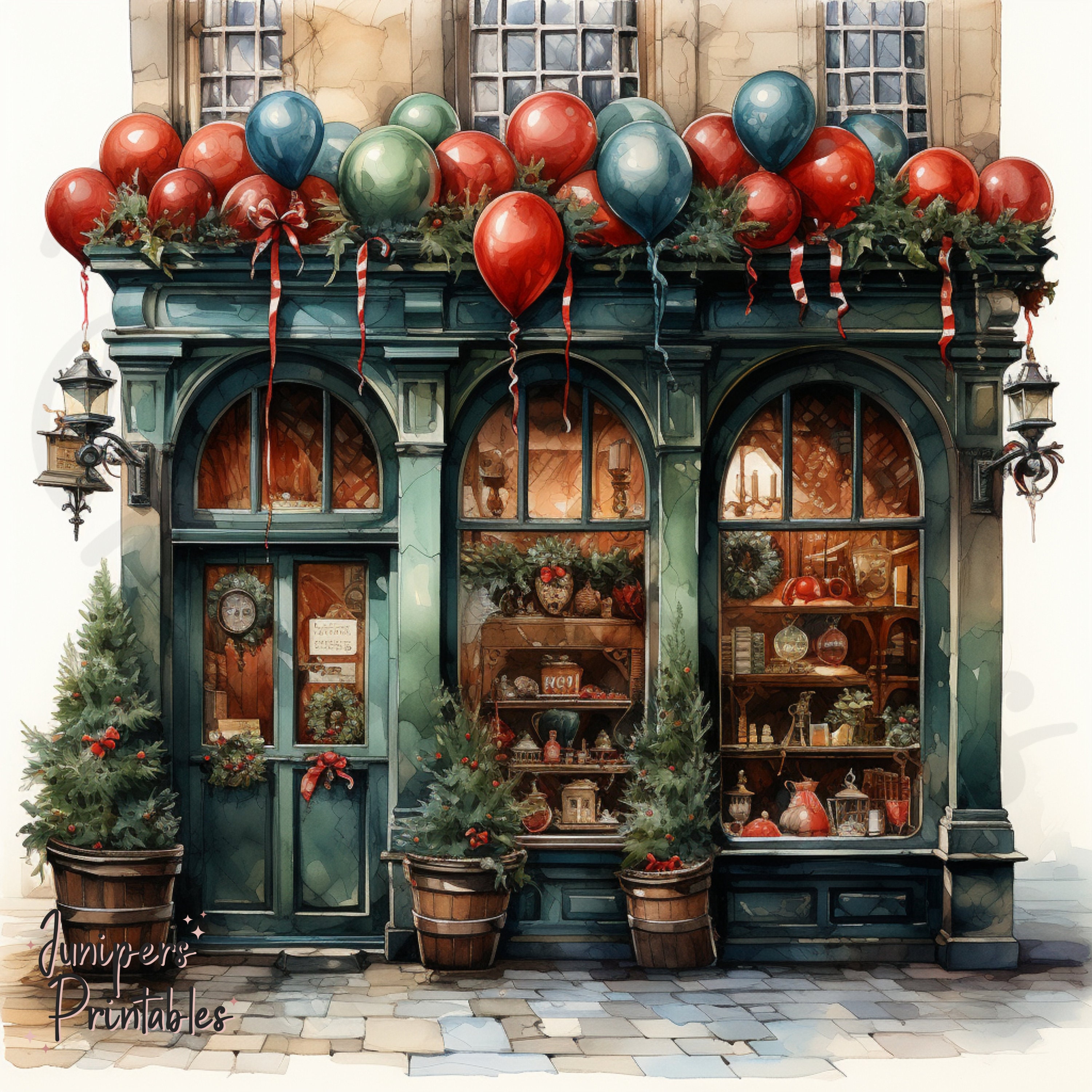 22 Christmas Store Front Clipart High Quality Jpgs Digital - Etsy