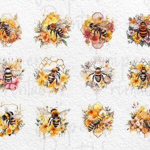 Bees and Blooms Clipart Bundle, 52 High Quality Transparent PNG for ...