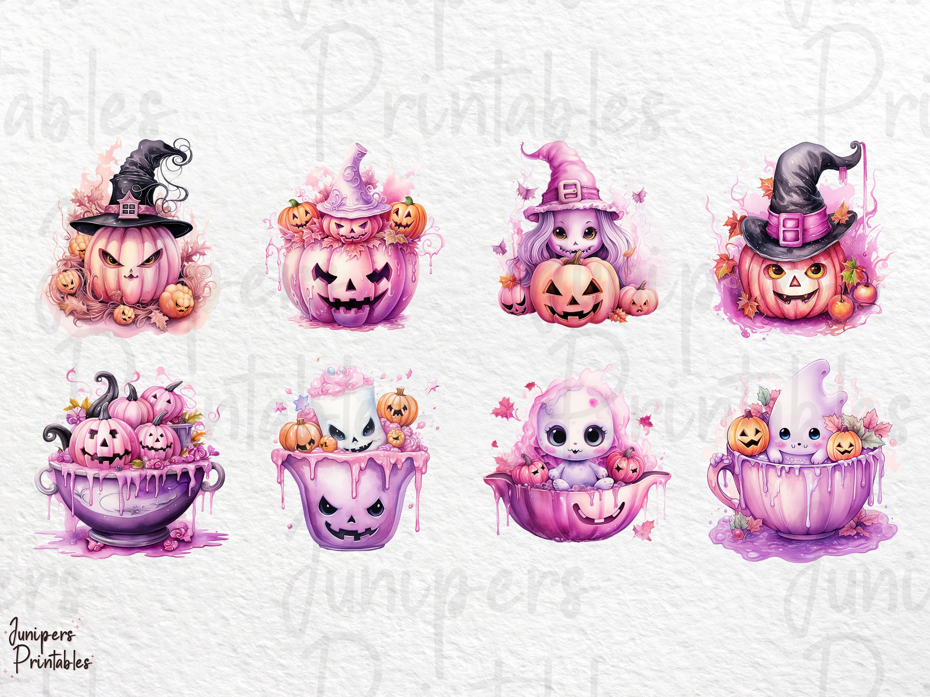 33 Pink Halloween Witch Clipart Bundle High Quality - Etsy