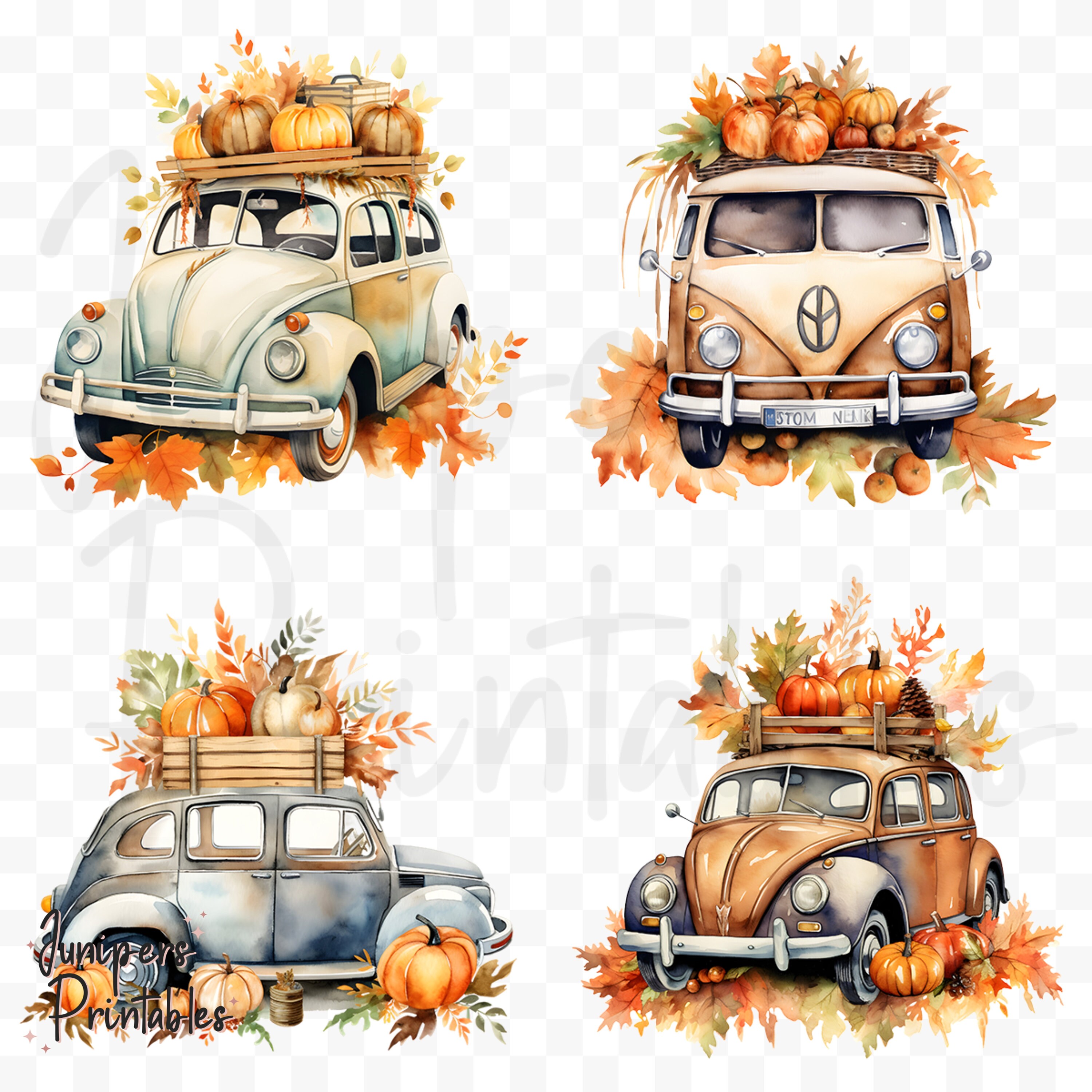 19 Fall Pumpkin Volkswagen Clipart, Cozy Cars, High Quality Pngs ...