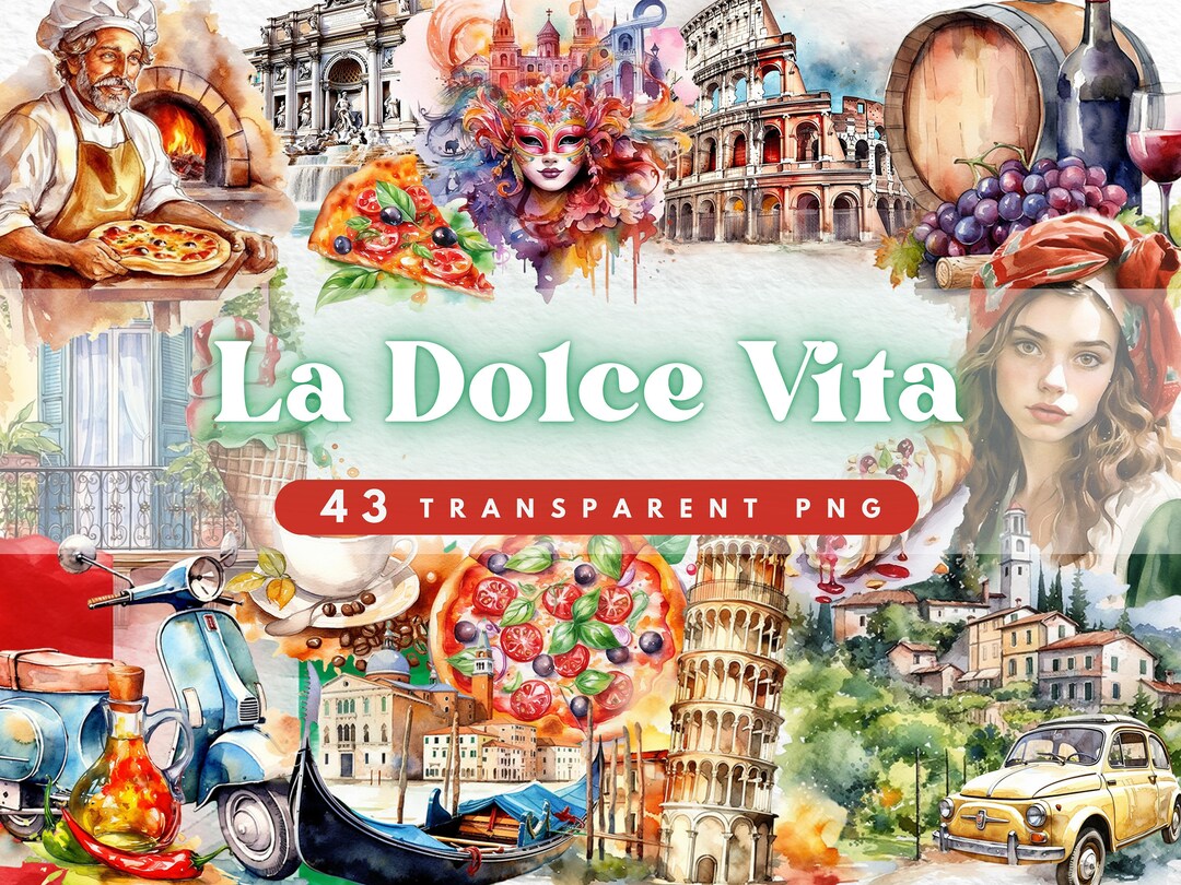 Italia Clipart Bundle, 43 High Quality Transparent PNG for Commercial ...