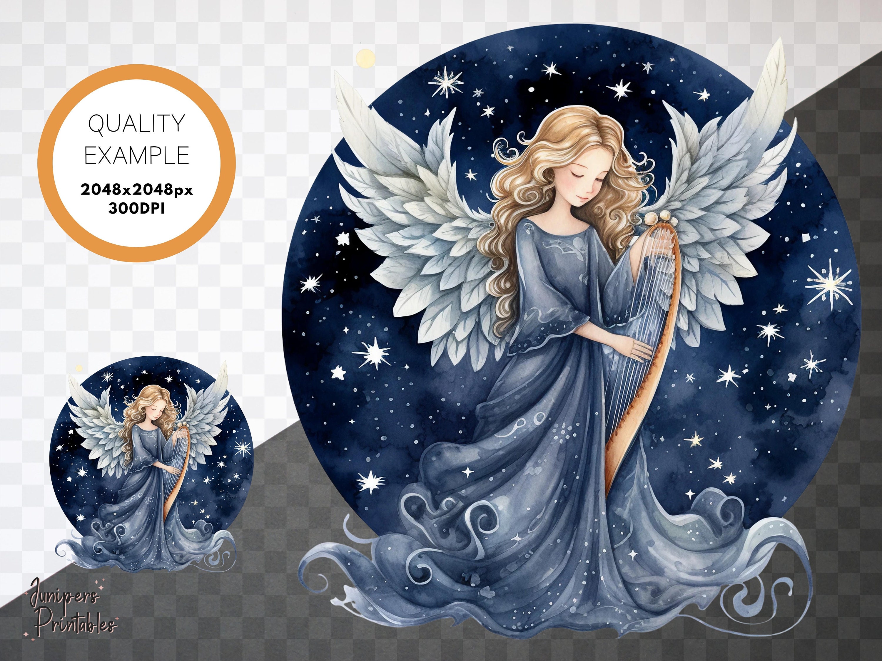 Retro Navy Blue Christmas Clipart Bundle, 115 High Quality Transparent ...