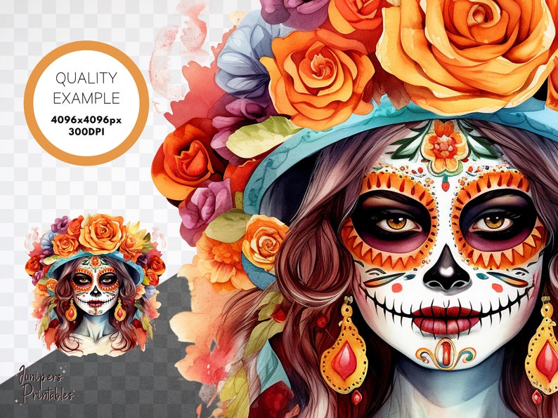 63 Calavera Catrina Clipart Bundle, High Quality Transparent PNG, Dia ...