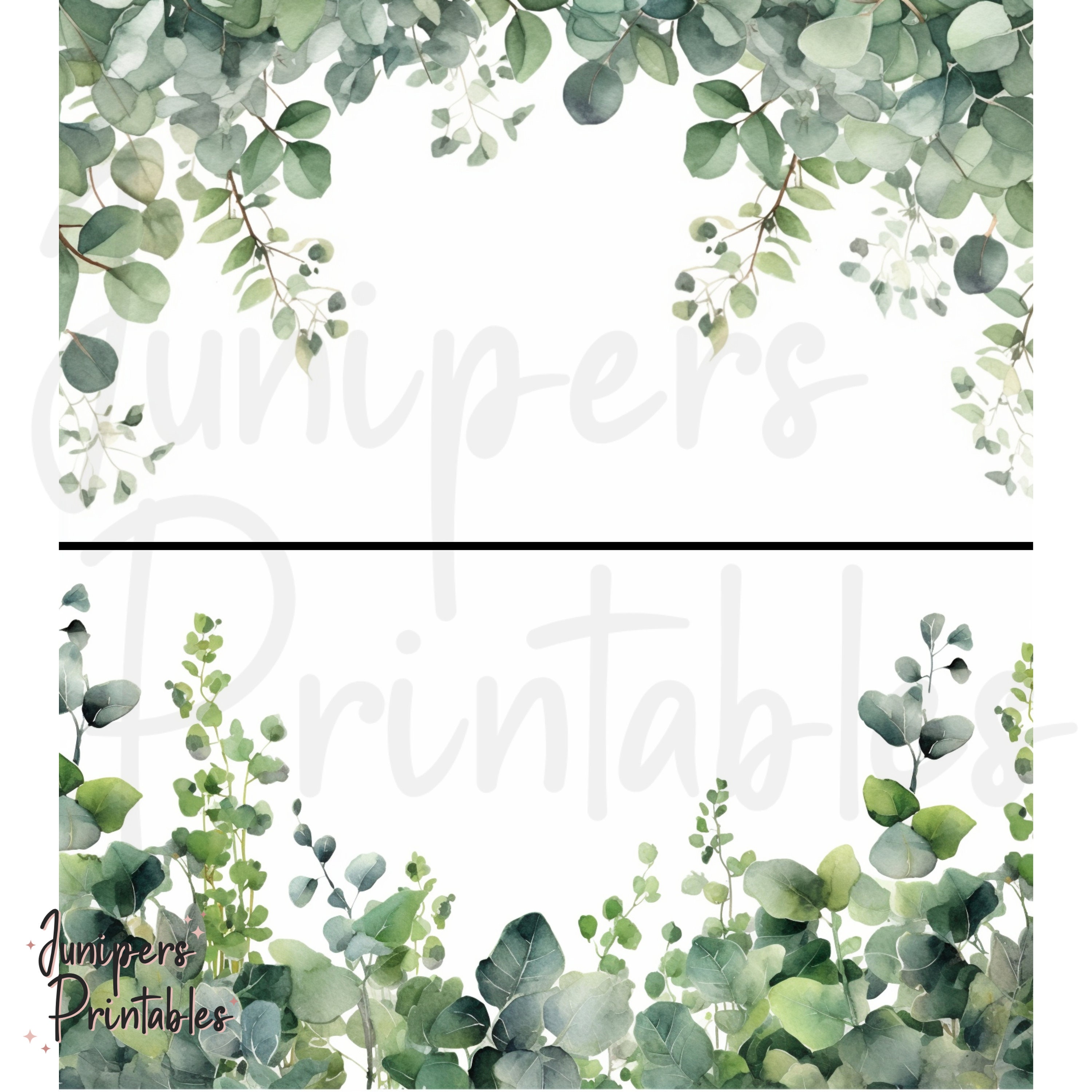 Eucalyptus Borders Clipart - 12 High Quality Jpgs - Wedding Invitation ...