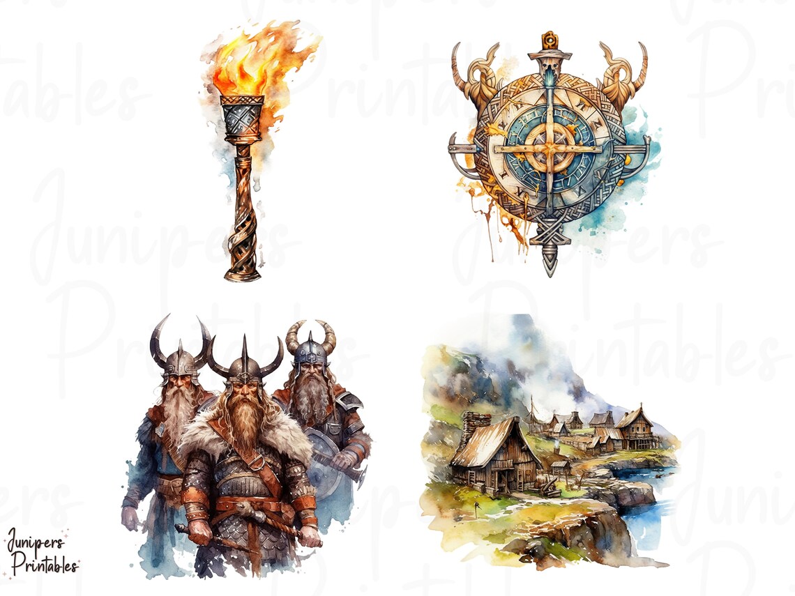 Norse Vikings Clipart Bundle 28 High Quality Transparent PNG - Etsy