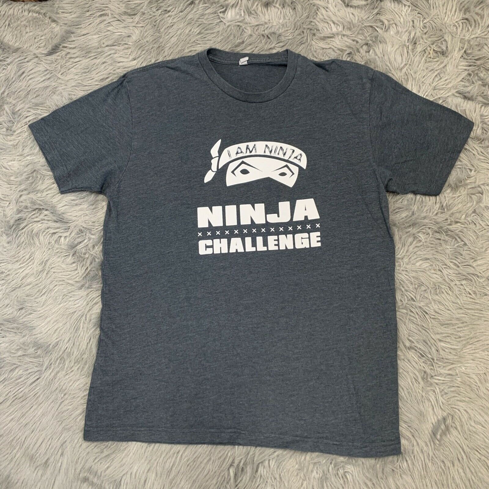 Nex Level Apparel T-shirt gris homme Sz L Manches courtes Im Ninja ...