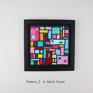 Abstract Wall Decor Mosaic Artwork Colorful Framed Wall Accent Art ...