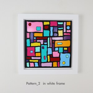 Abstract Wall Decor Mosaic Artwork Colorful Framed Wall Accent Art ...