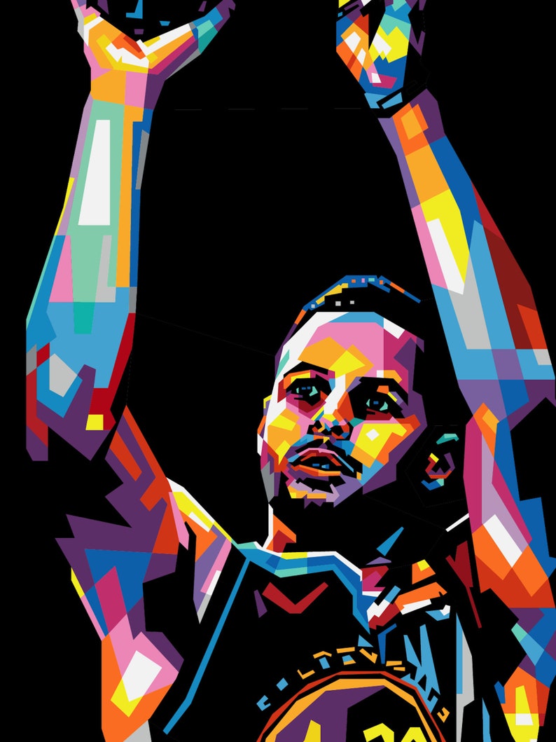 Steph Curry Poster Digital Download Basketball Poster Pop Art Man Cave ...