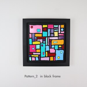 Abstract Wall Decor Mosaic Artwork Colorful Framed Wall Accent Art ...