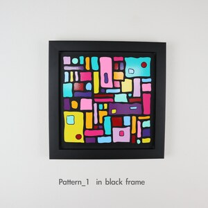 Abstract Wall Decor Mosaic Artwork Colorful Framed Wall Accent Art ...