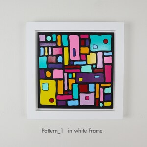 Abstract Wall Decor Mosaic Artwork Colorful Framed Wall Accent Art ...