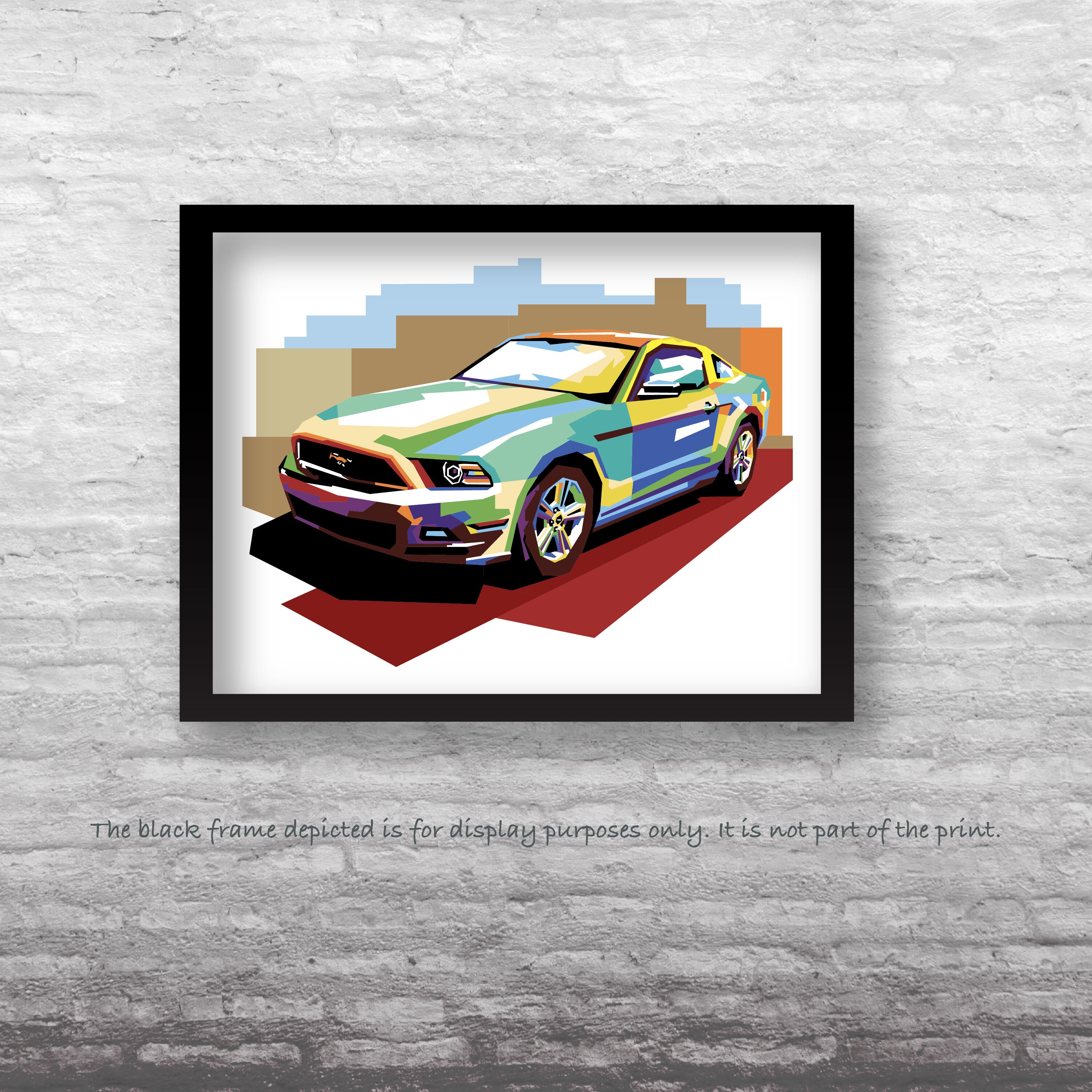 Ford Mustang Poster Home Decor Man Cave Car Poster WPAP Pop Art Ford - Etsy