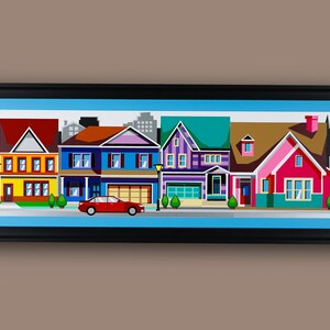 Home Wall Art Decor Colorful Horizontal Architectural Home Decor Wall ...