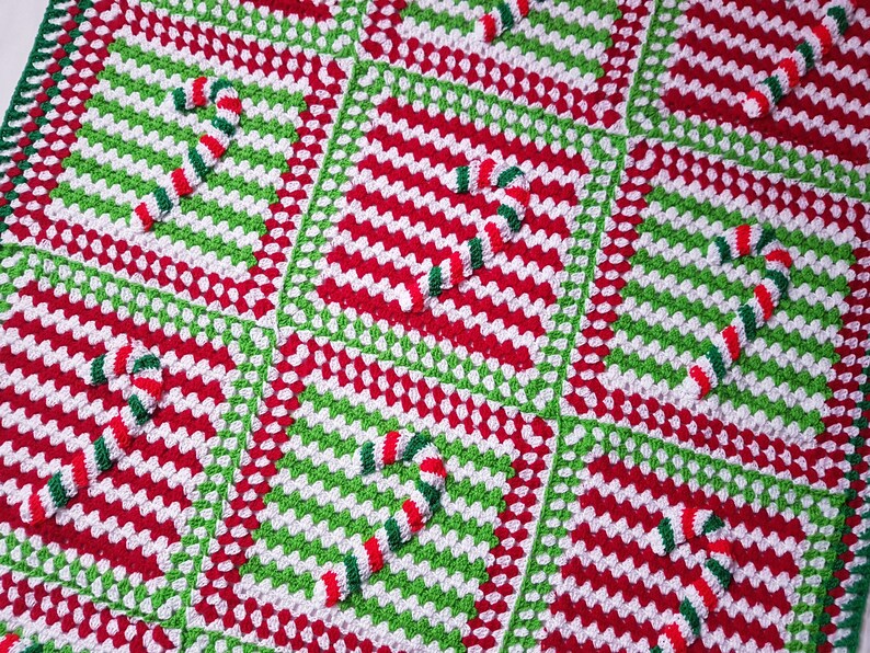 CROCHET PATTERN Candy Cane Lane Christmas afghan | Etsy
