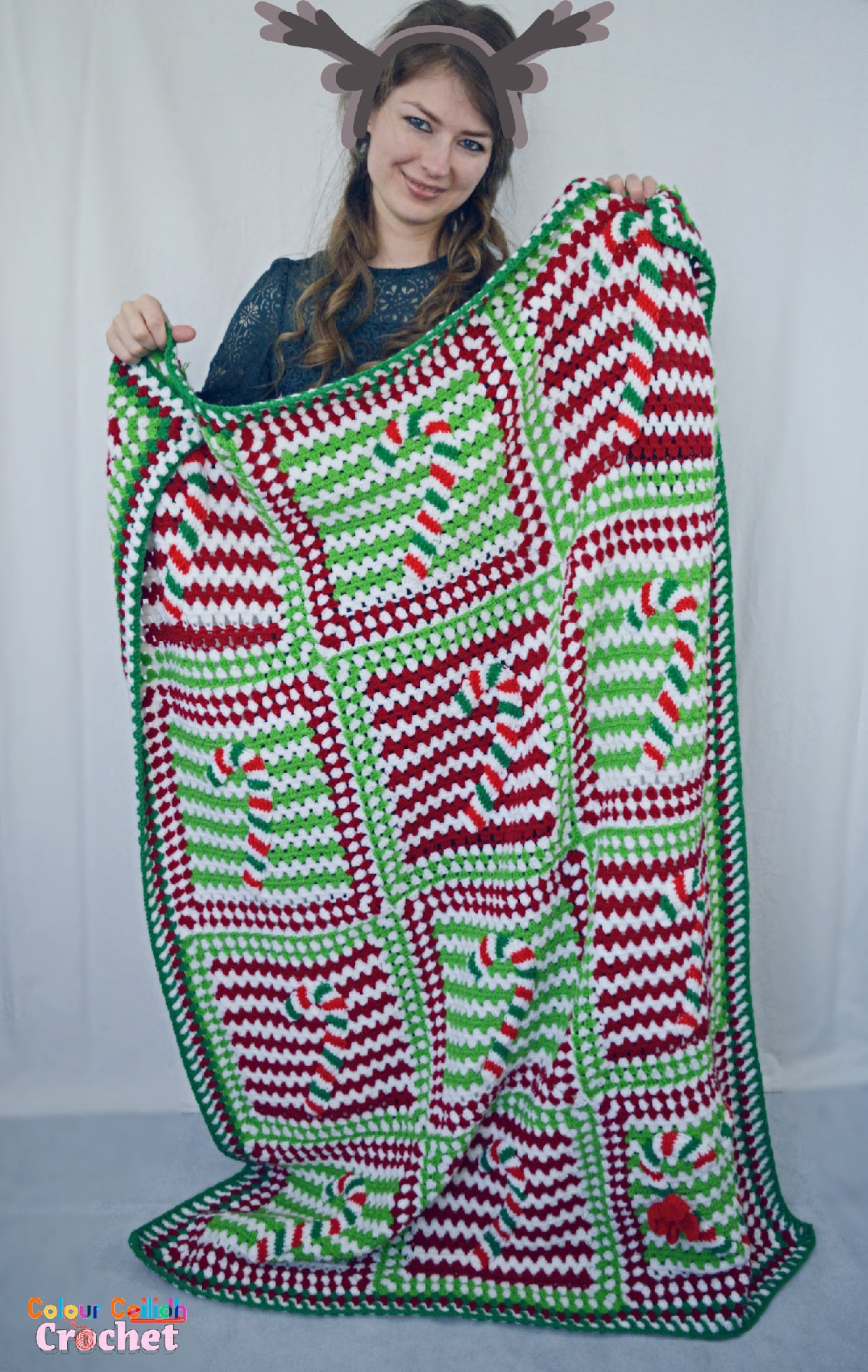 CROCHET PATTERN Candy Cane Lane Christmas afghan | Etsy