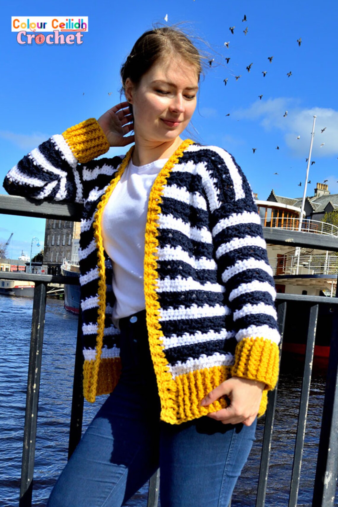 Crochet Nautical Cardigan Pattern PDF | Easy Crochet Summer Sweater ...