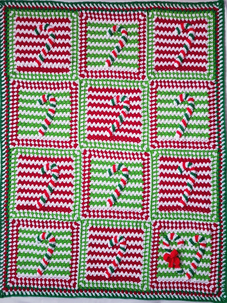 CROCHET PATTERN Candy Cane Lane Christmas afghan | Etsy