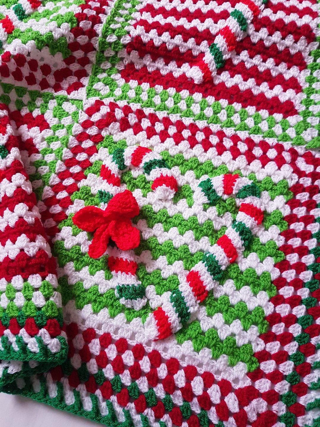 CROCHET PATTERN "candy Cane Lane" Christmas Afghan Blanket Throw Pdf ...