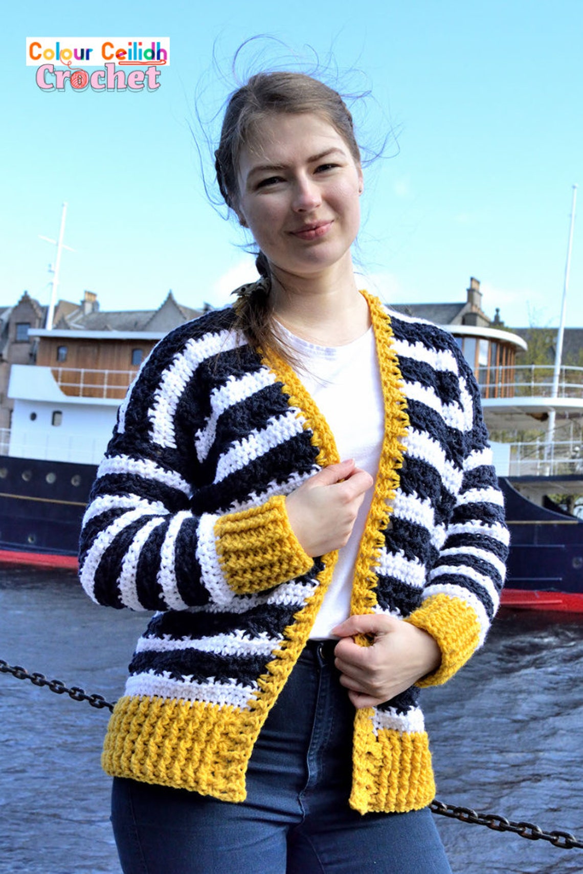 Crochet Nautical Cardigan Pattern PDF | Easy Crochet Summer Sweater ...