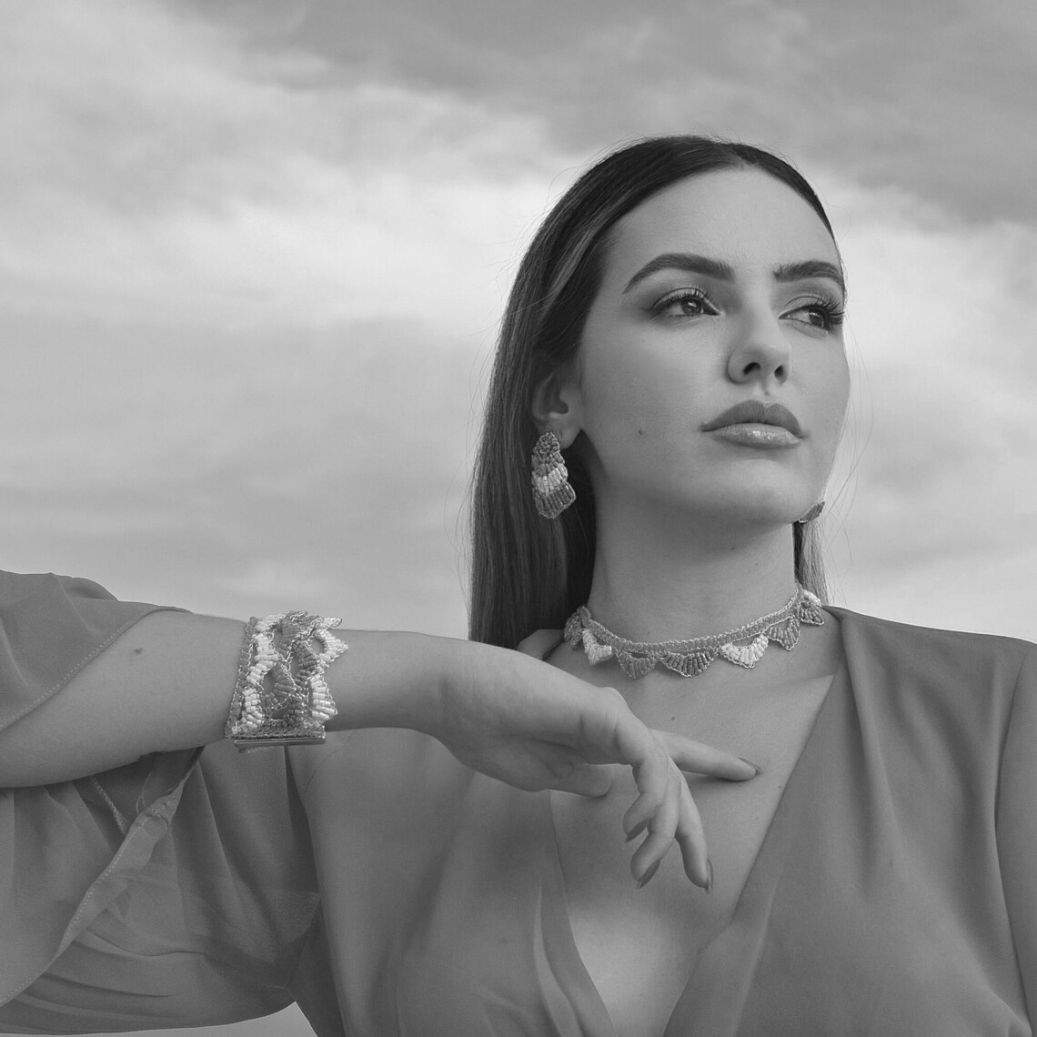 Coral & Gold Prisma Links Handmade Crochet Bracelet 18k Gold Filled ...