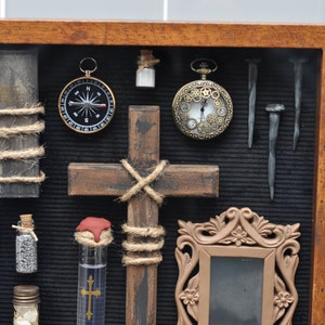 Vintage Vampire Hunting Kit Shadow Box Large Brown - Etsy