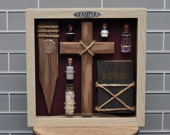 Vintage Vampire Hunting Kit Shadow Box Large Brown - Etsy