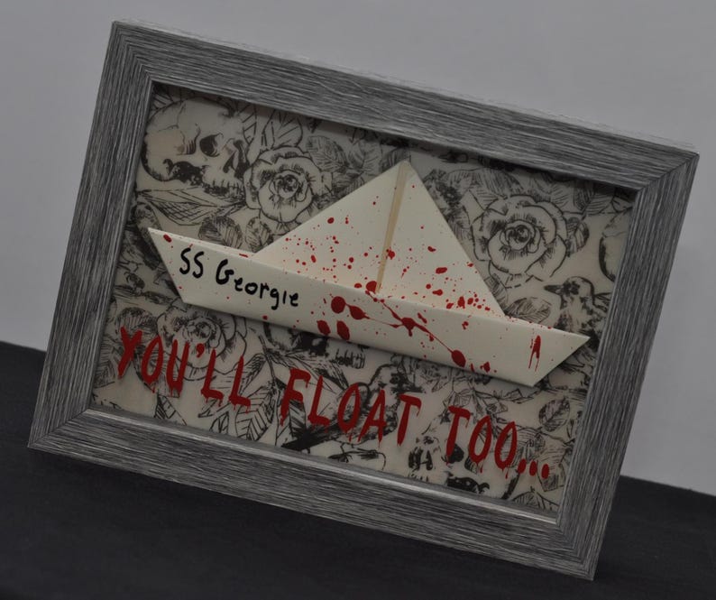 IT Horror Movie Shadow Box- Paper Boat- SS Georgie - Etsy