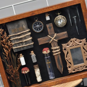 Vintage Vampire Hunting Kit Shadow Box Large Brown - Etsy
